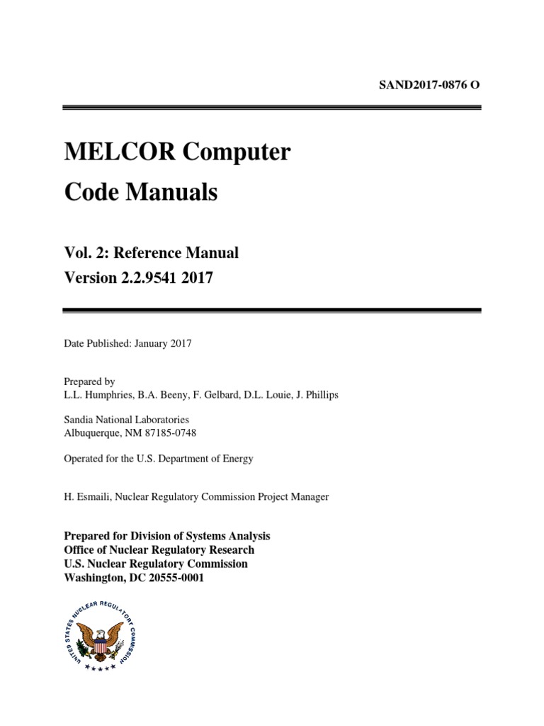 MELCOR Reference Manual | PDF | Combustion | Nuclear Reactor