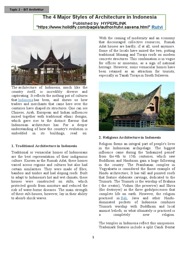 The 4 Major Styles of Architecture in Indonesia: Hyperlink | PDF ...