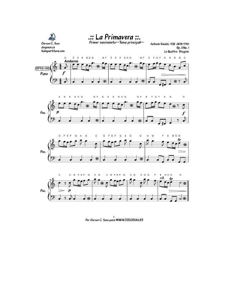 La Primavera Piano | PDF