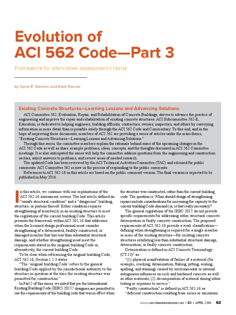 Evolution of ACI 562 Code Part 3 | PDF | Mode (Statistics ...