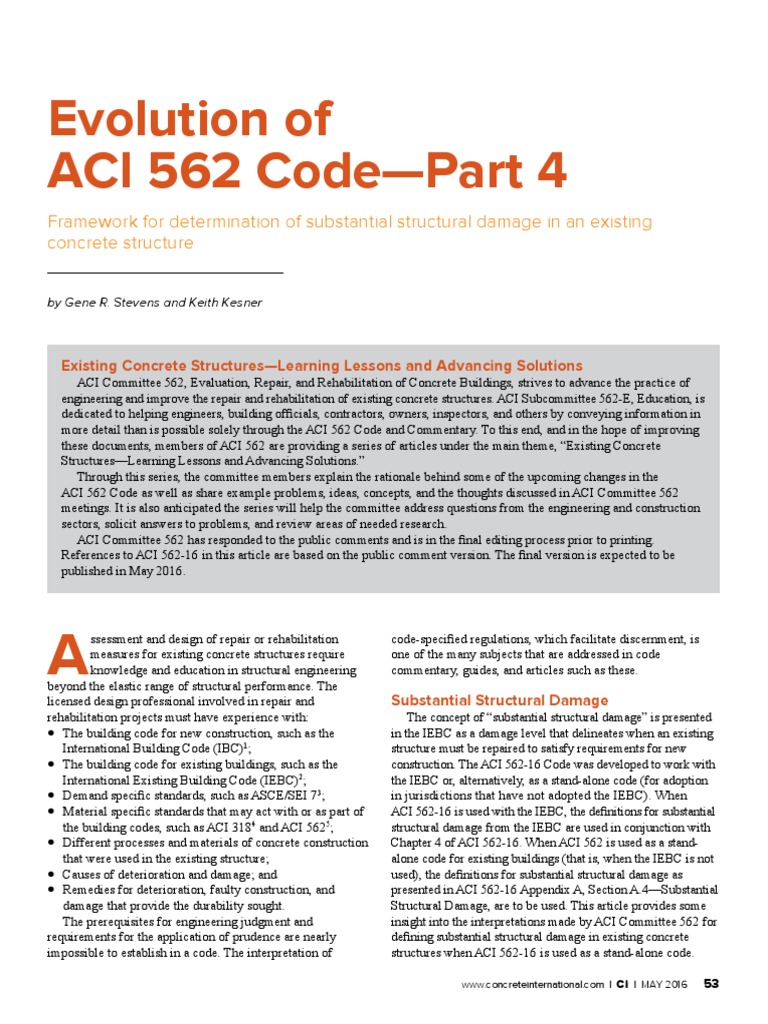 ACI 562-16: Assessing Structural Damage | PDF | Economic Sectors ...