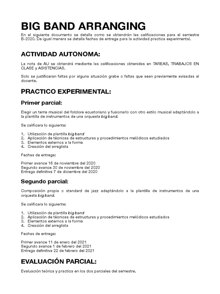 Big Band Arranging | PDF