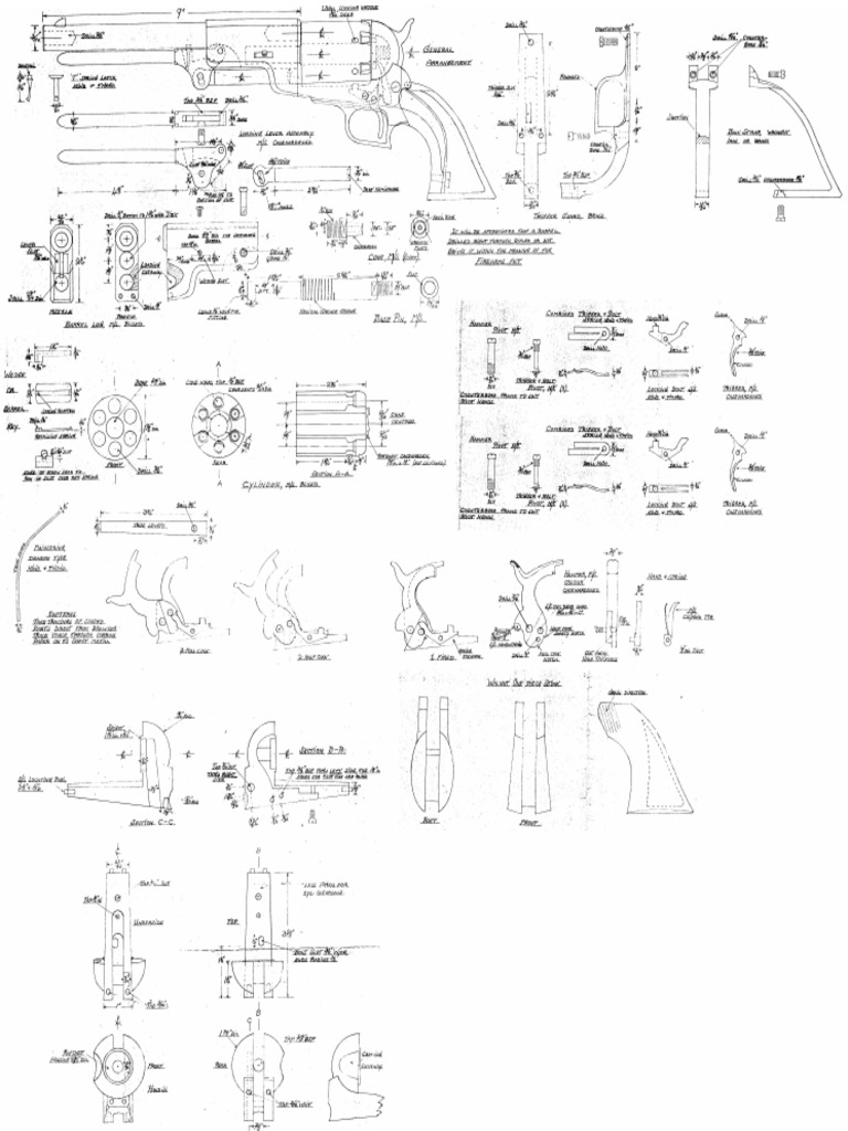 Colt Walker Revolver Construction Plan | PDF