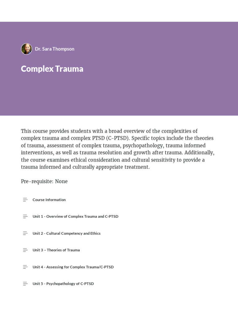 Complex Trauma | PDF | Complex Post Traumatic Stress Disorder | Amygdala