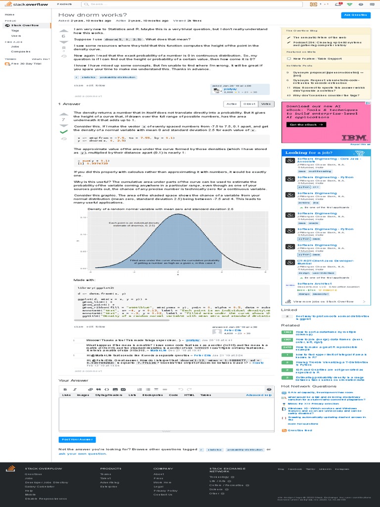 R - How Dnorm Works? - Stack Overflow | PDF | Normal Distribution | Computer Science