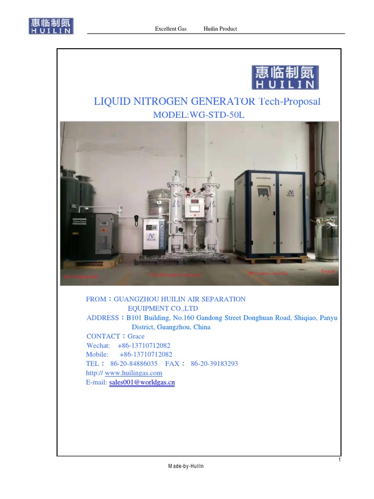 50L Liquid Nitrogen GeneratorTech-Proposal | PDF | Nondestructive ...
