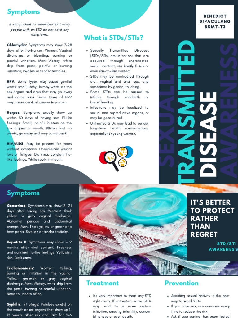 STDs and STIs Brochure - Benedict H. Dipaculang (BSMT-T3) | PDF | Sexually Transmitted Infection ...