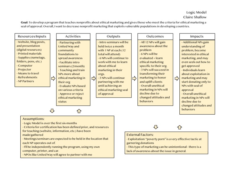Logic Model Final | PDF | Marketing | Nonprofit Organization
