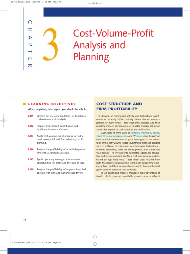 Cost-Volume-Profit Analysis Overview | PDF | Income Tax | Financial ...