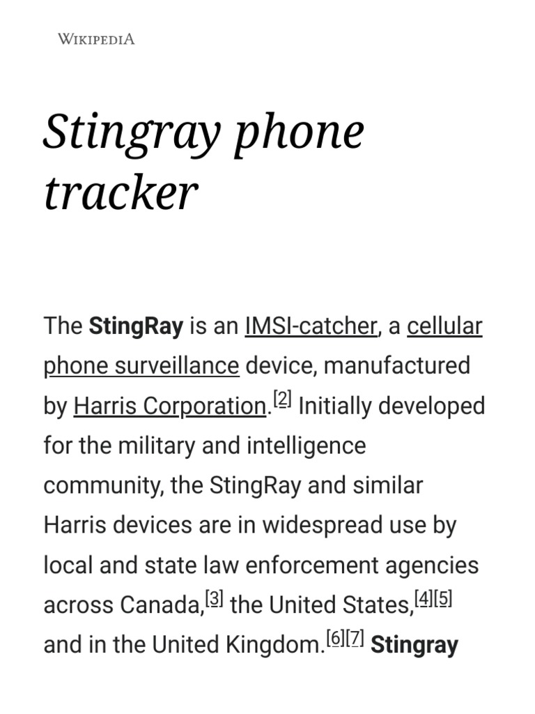 Stingray Phone Tracker - Wikipedia | PDF | Telecommunications ...