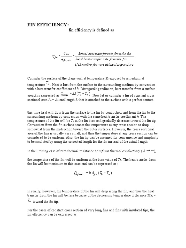 Understanding Fin Efficiency and Fin Effectiveness for Enhanced Heat ...