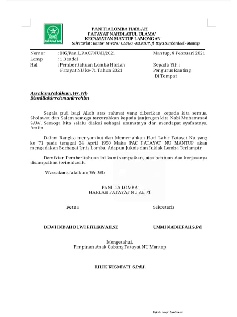 Juknis Lomba Fatayat NU Ke 71 | PDF Juknis Lomba Fatayat NU Ke 71 | PDF