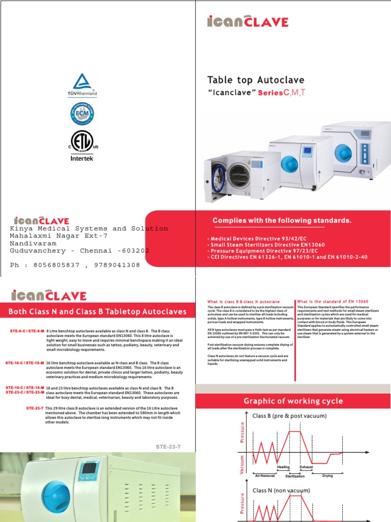 Class-N-Autoclave BROCHURE | PDF | Sterilization (Microbiology ...