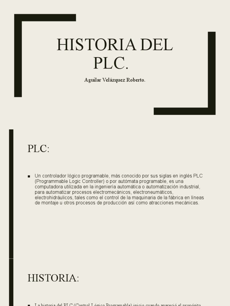 Historia Del PLC | PDF | Controlador lógico programable | Ciencias de ...