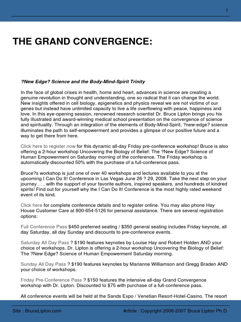 The Grand Convergence:: ?new Edge? Science and The Body-Mind-Spirit ...