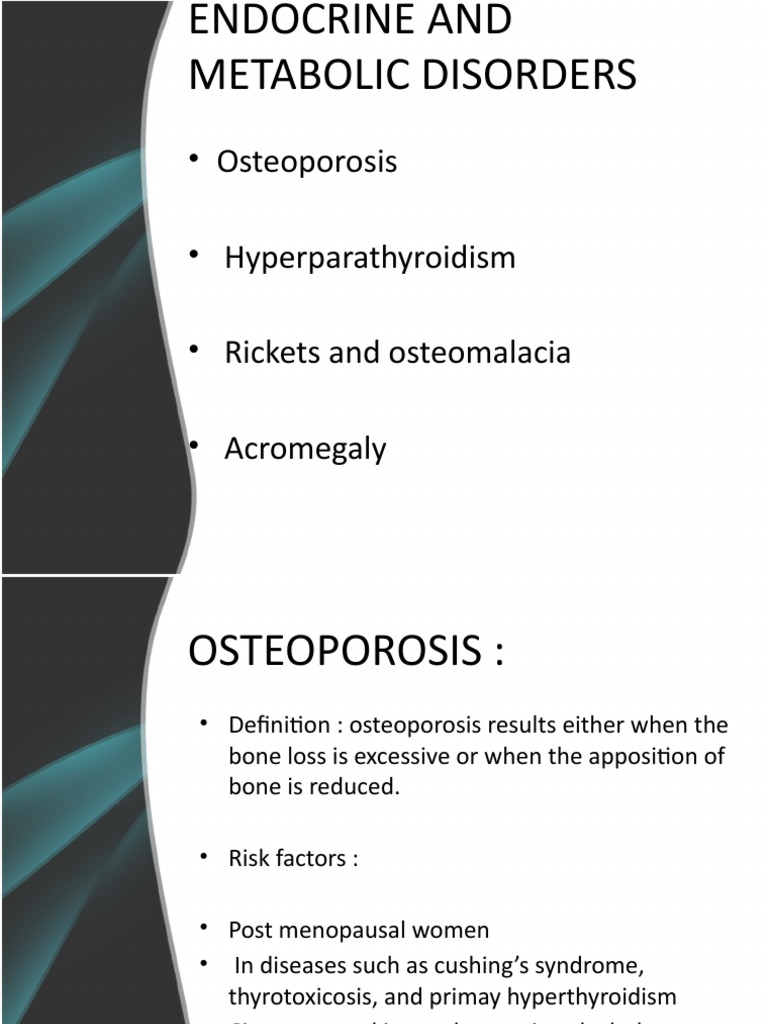 Endocrine Bone Disorders Overview | PDF | Osteoporosis | Parathyroid Gland