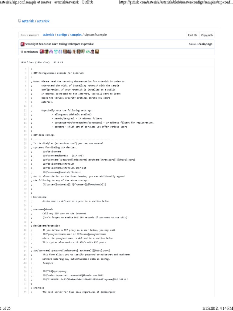 Asterisk SIP Config Guide | PDF | Session Initiation Protocol | I Pv6