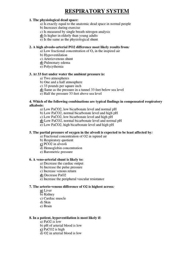 Respiratory System Insights and Analysis | PDF | Hypoxia (Medical ...