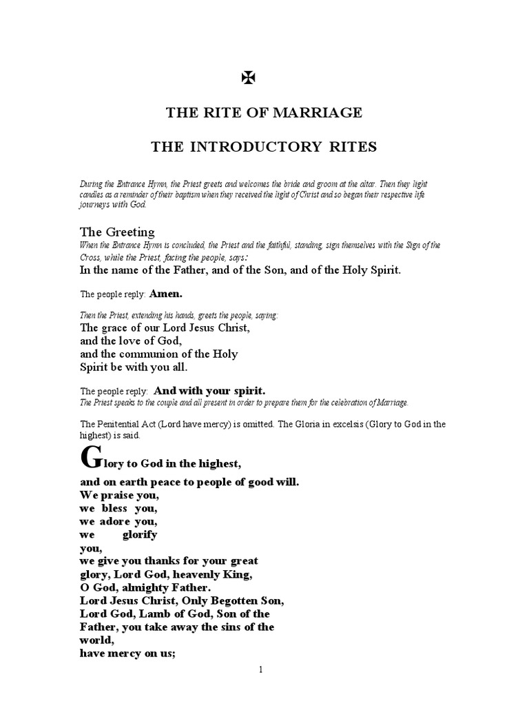 Rite of Marriage | PDF | Eucharist | Mass (Liturgy)