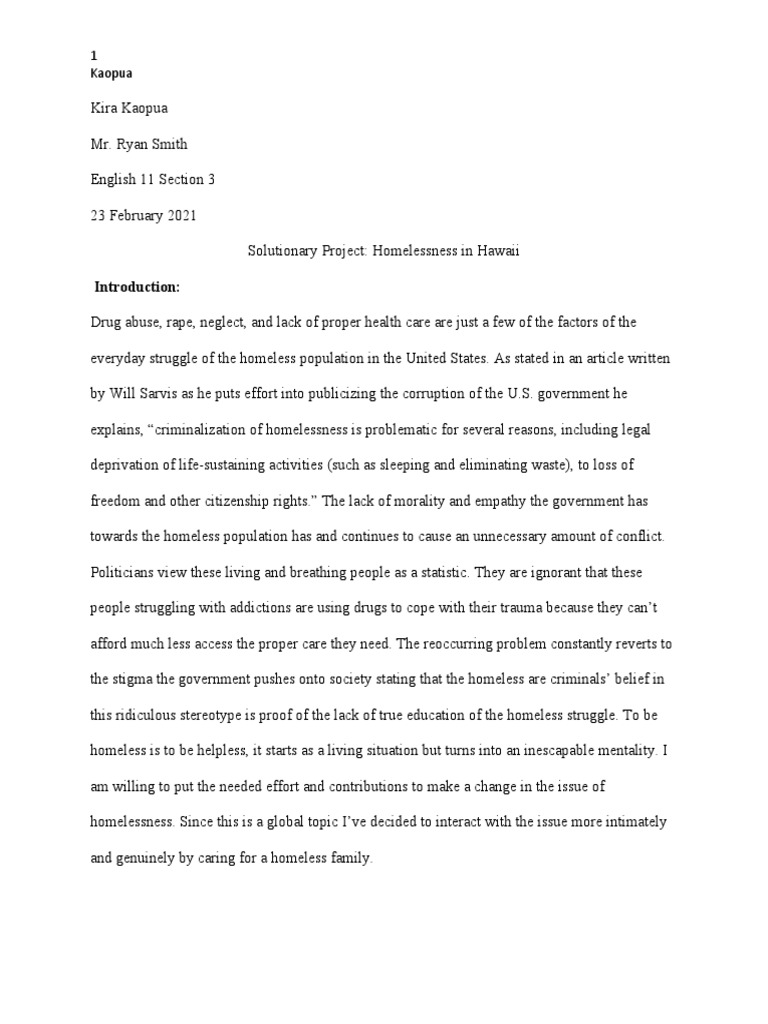 Solutionary Project | PDF | Section 8 (Housing) | Homelessness