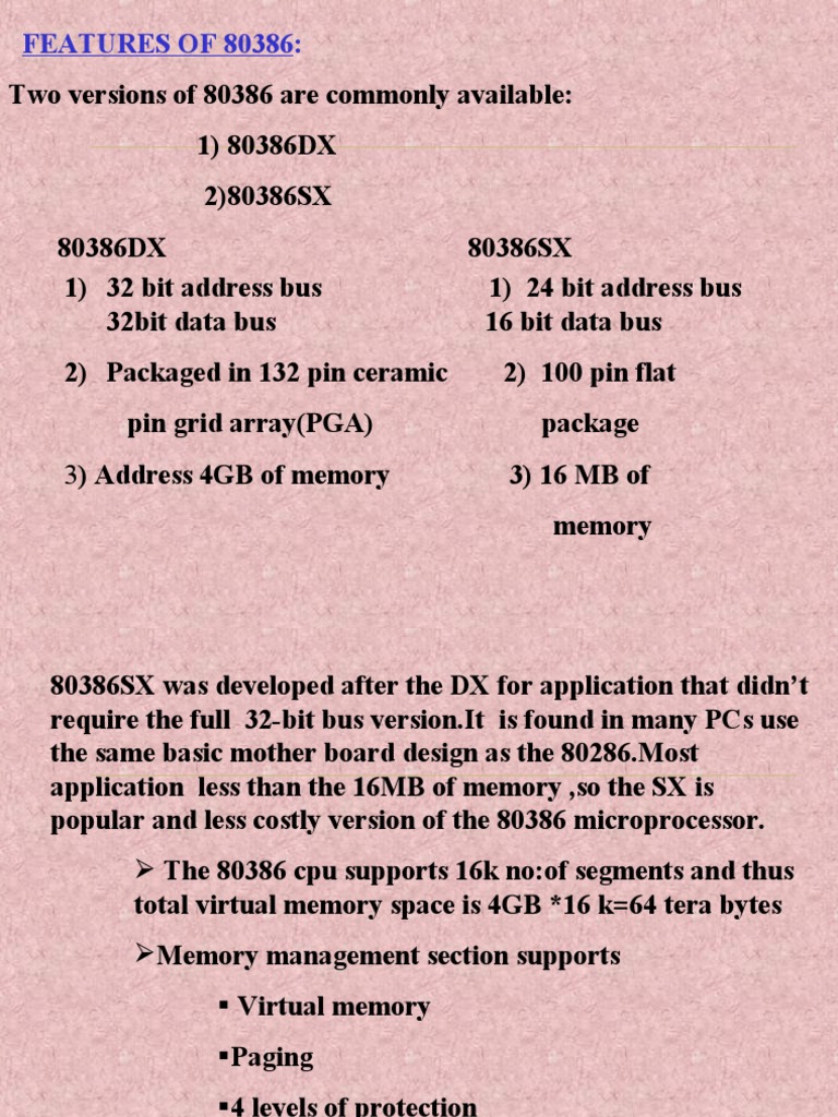Architecture Of 80386 Pdf Computing Computer Data Storage