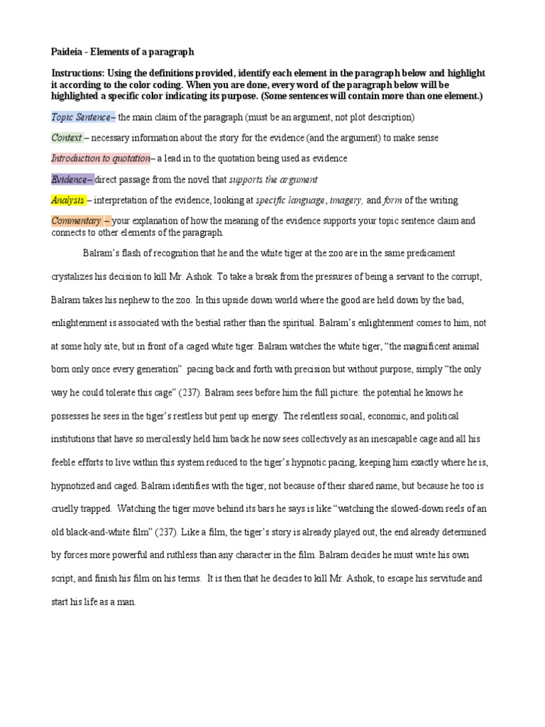 Elements of A Paragraph 2020 | PDF