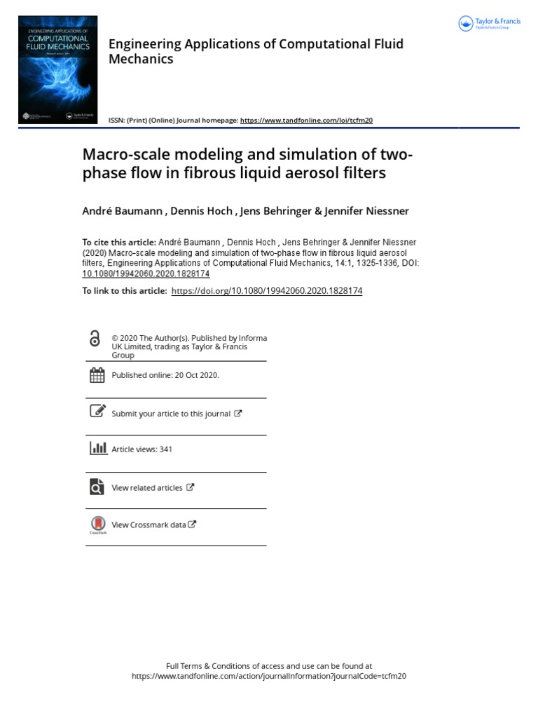 Macro Scale Modeling and Simulation of Two Phase Flow in Fibrous Liquid ...