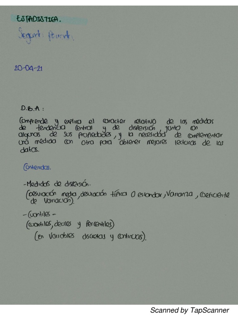 Estadística - Angie Bernal. | PDF