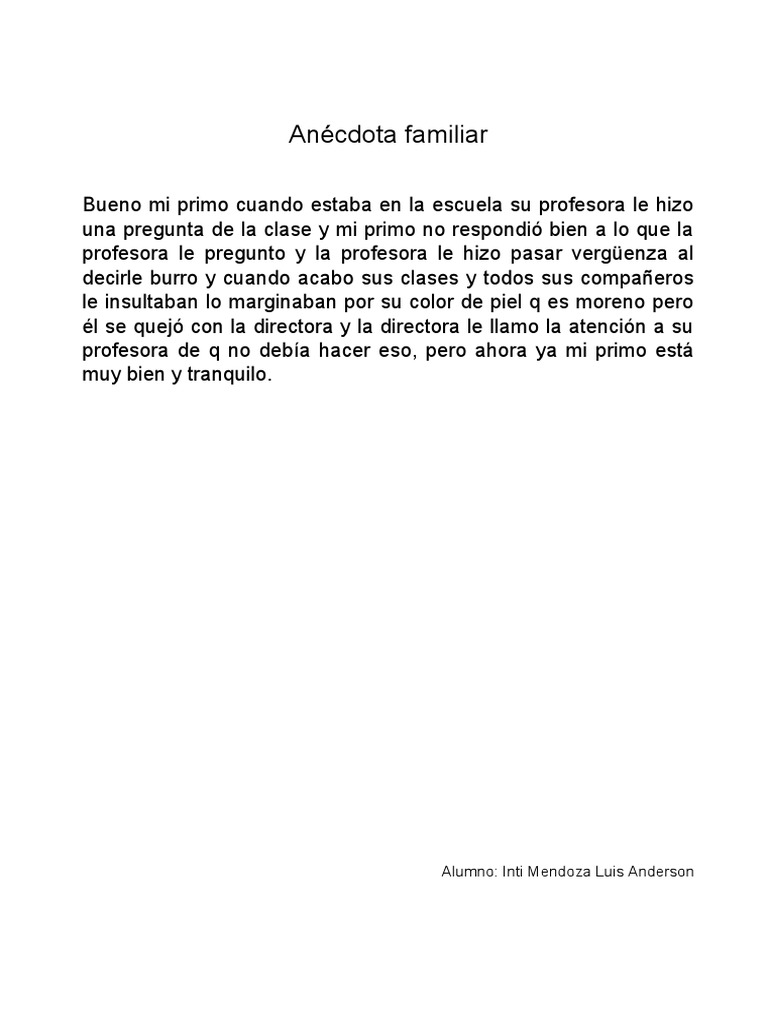 Anécdota Familiar | PDF