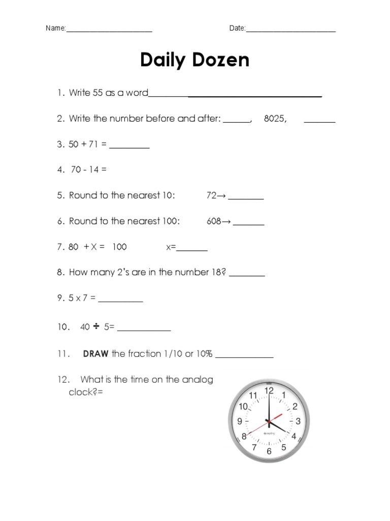 Daily Math Practice Worksheet | PDF | Finance & Money Management