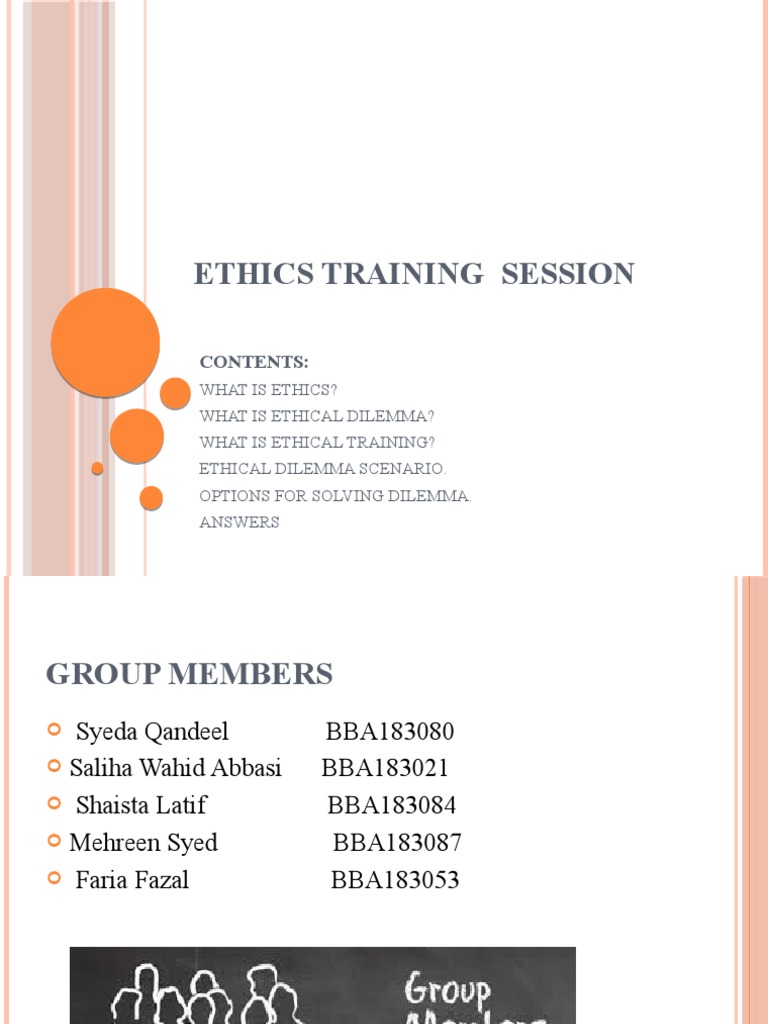 Ethics Training Session: Contents | PDF | Career & Growth | Business