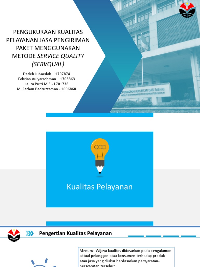PPT Pengukuran Kualitas Pelayanan Menggunakan Metode Servqual | PDF