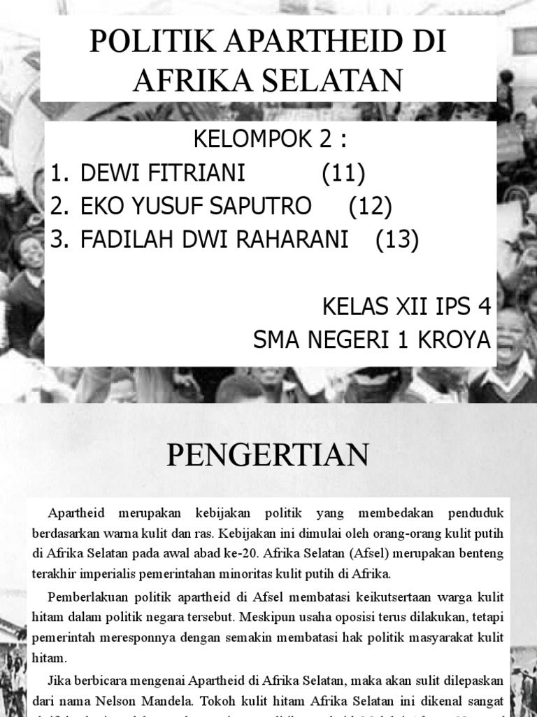 Politik Apartheid Di Afrika Selatan | PDF | Ilmu Sosial