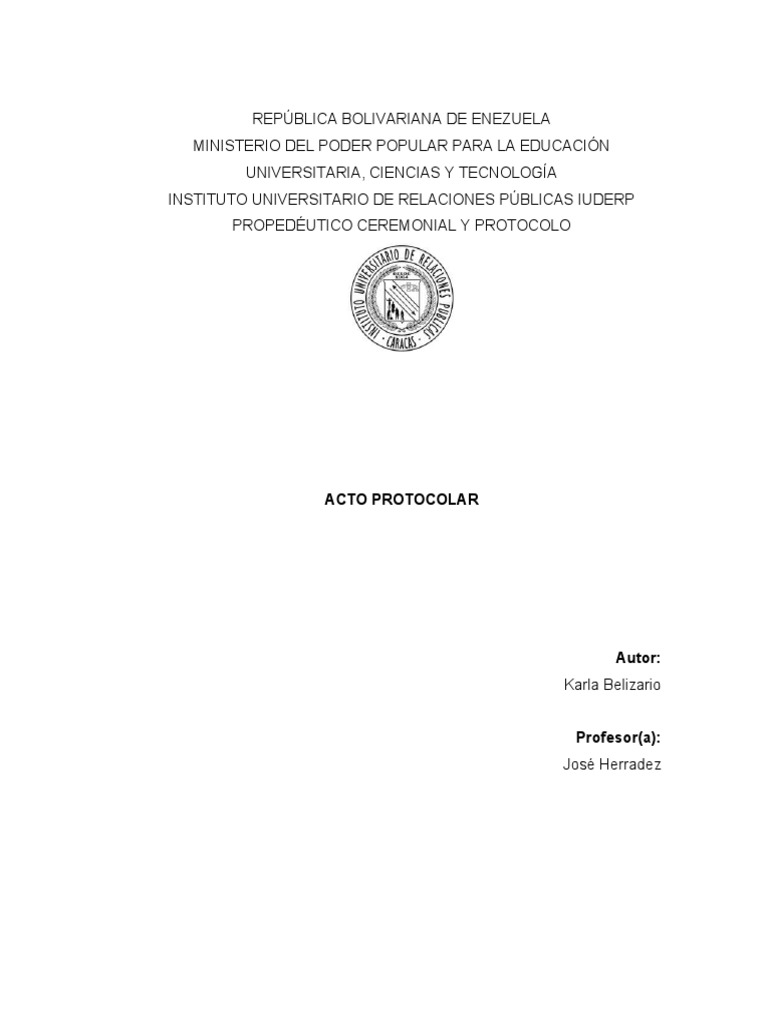 Acto Protocolar | PDF