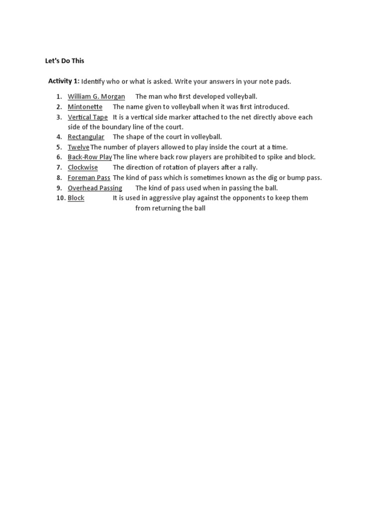 P.E Activity 1 | PDF