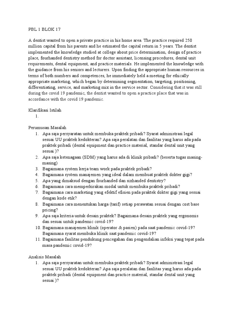 PBL 1 Blok 17 | PDF | Karier & Perkembangan | Bisnis