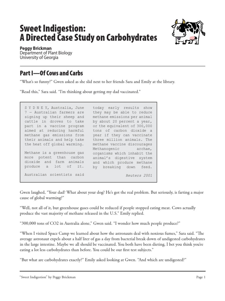 Sweet Indigestion: A Directed Case Study On Carbohydrates: Part I-Of ...