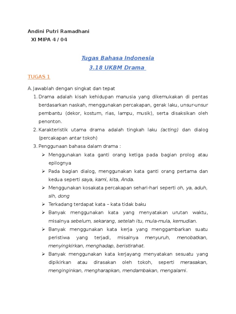04 Andini Putri Ukbm Drama | PDF