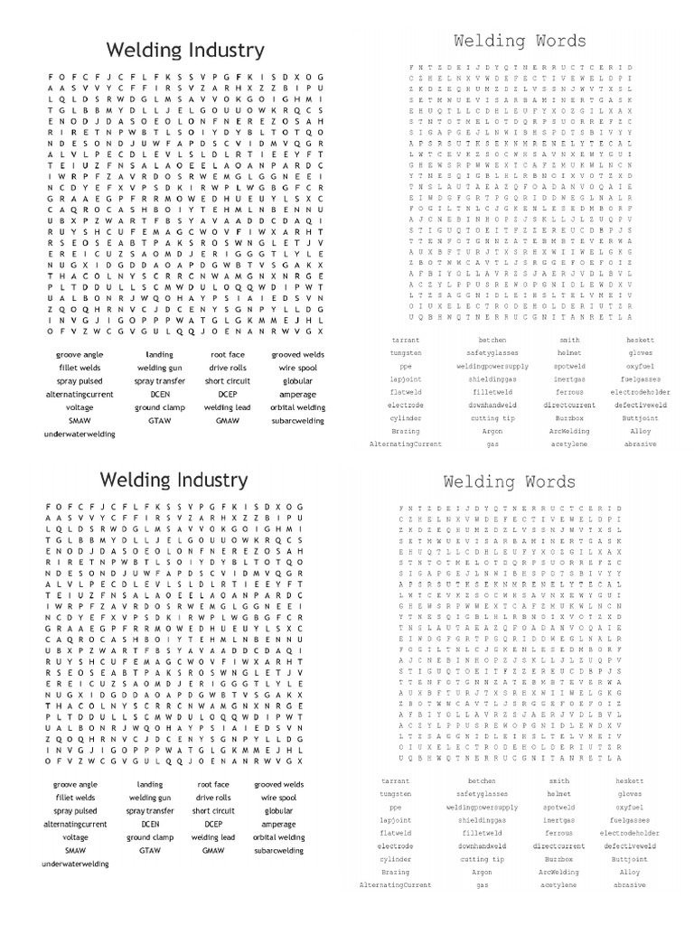 Welding Word Search | PDF