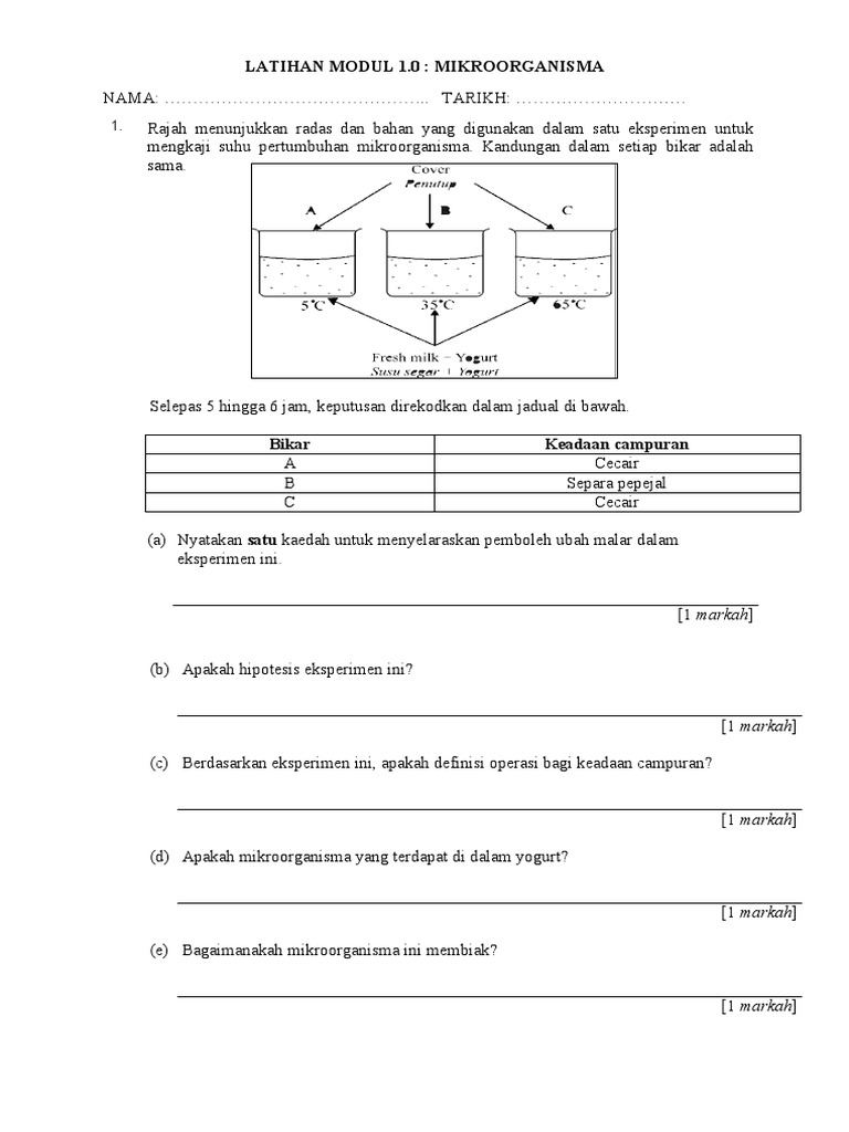 Latihan Modul 1 - Mikrob | PDF
