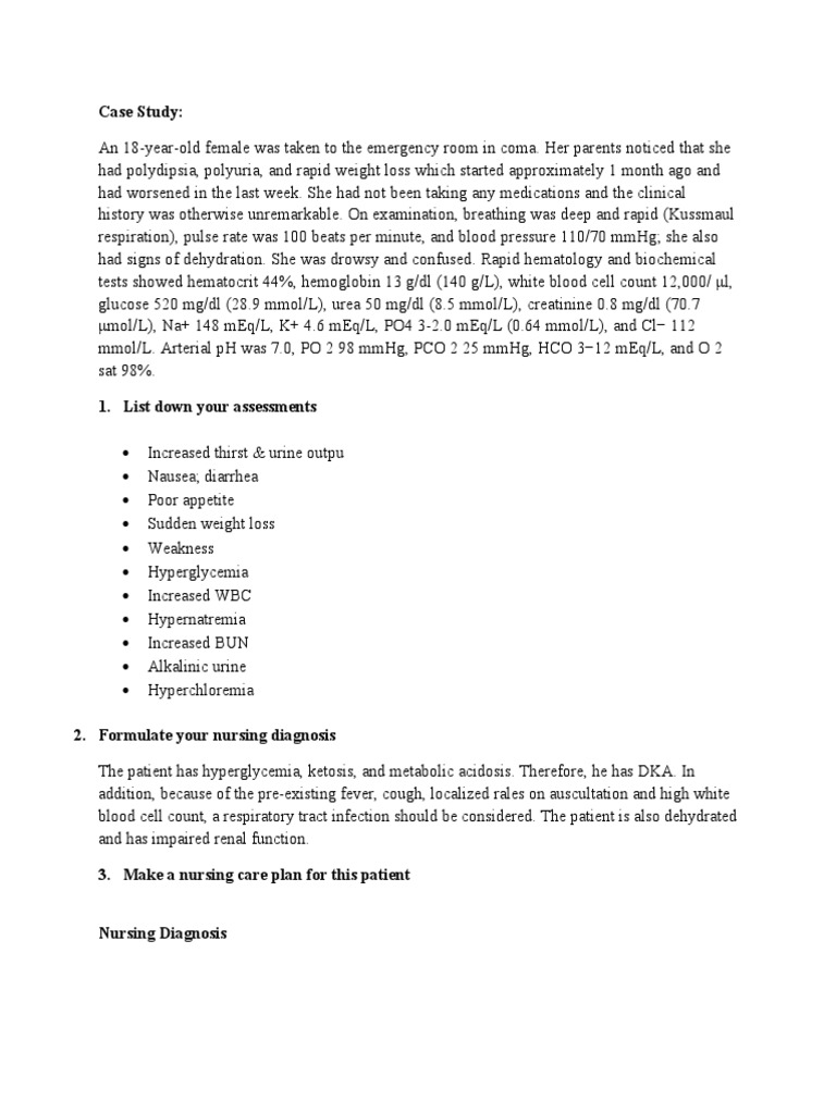 Dka Case Study | PDF | Clinical Medicine | Physiology