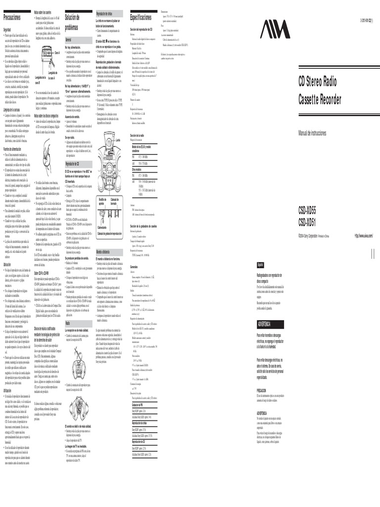 Manual Aiwa | PDF | Disco compacto | Tecnología de sonido