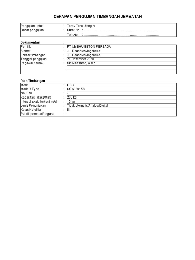 Cerapan Timb. Jembatan | PDF