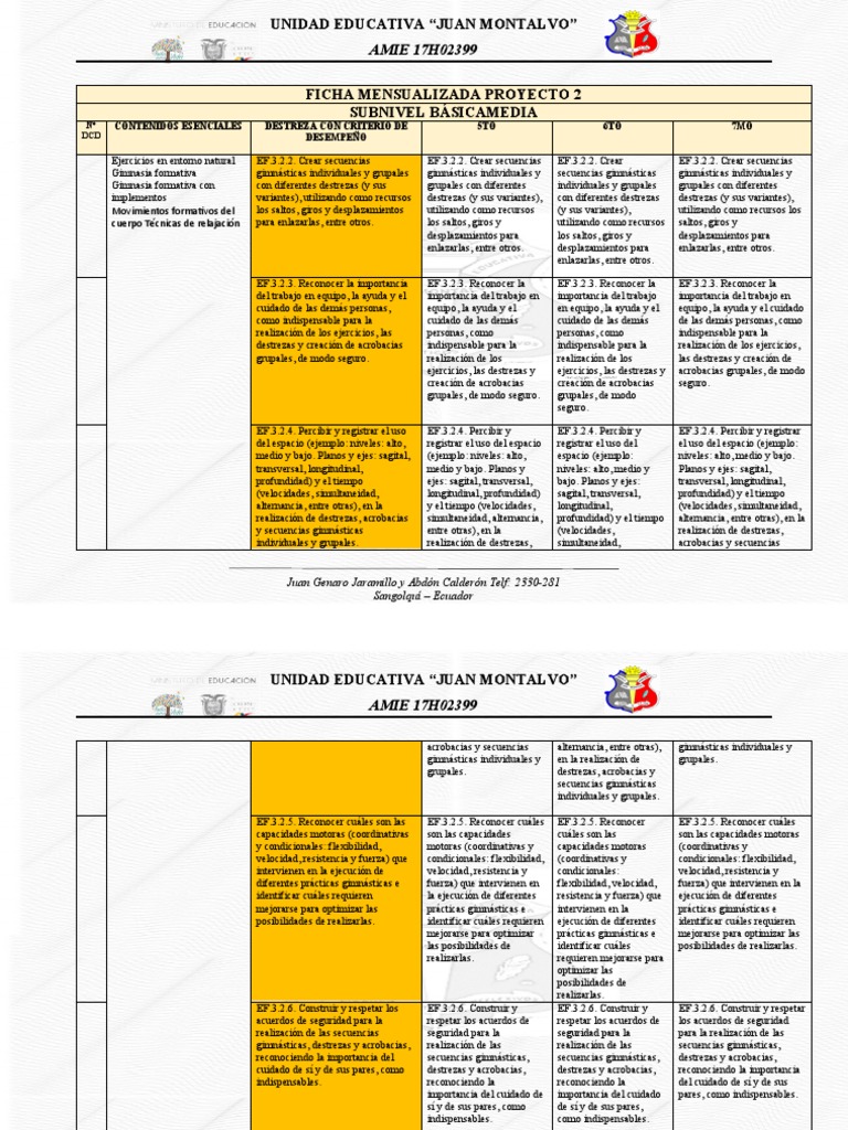 Distribución de DCD Ee - FF Elemental German Proyecto 2 | PDF | Science ...