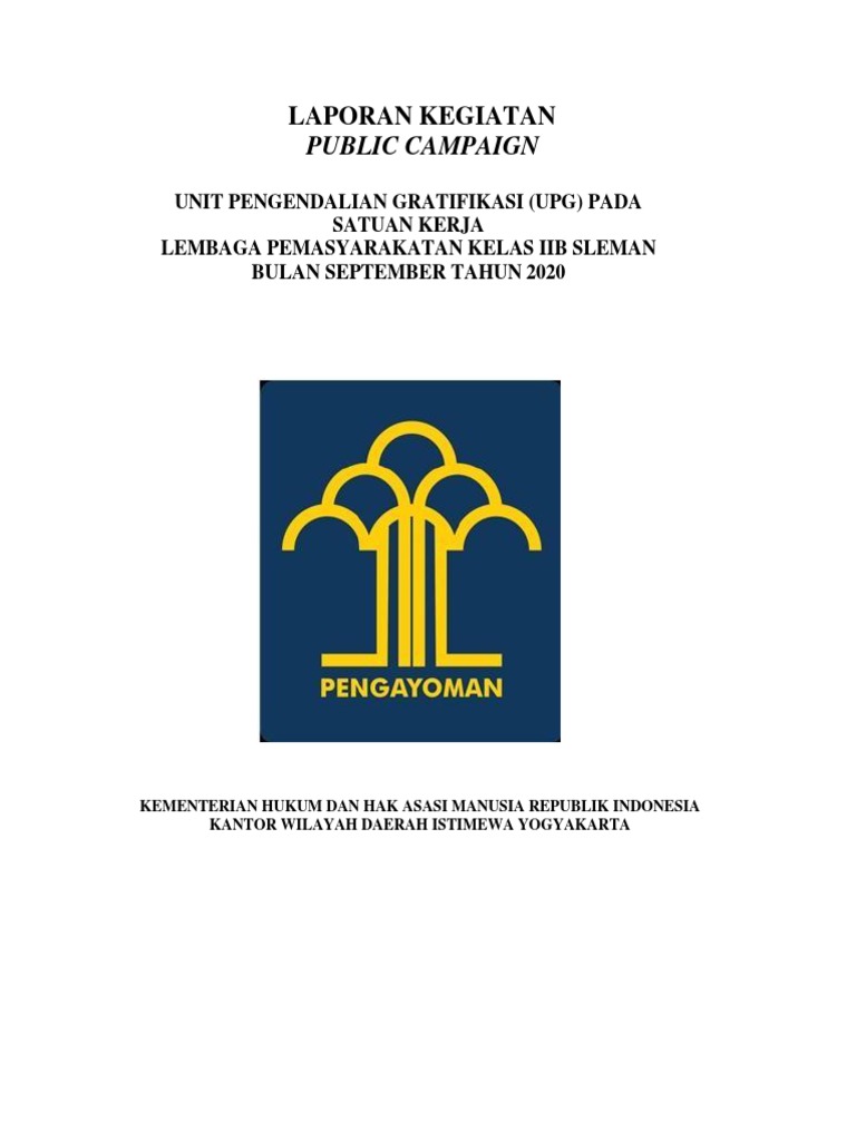 LAPORAN KEGIATAN UPG LAPAS SLEMAN | PDF