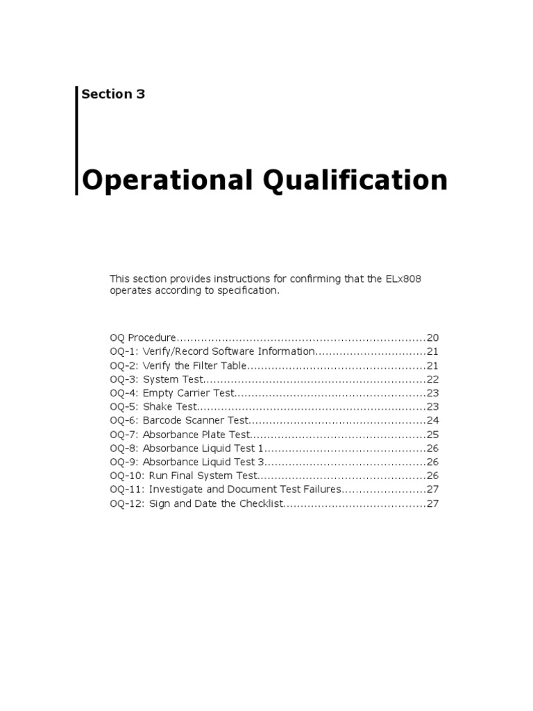 03 7341026 Rev E - Operational Qualification | PDF | Verification And ...