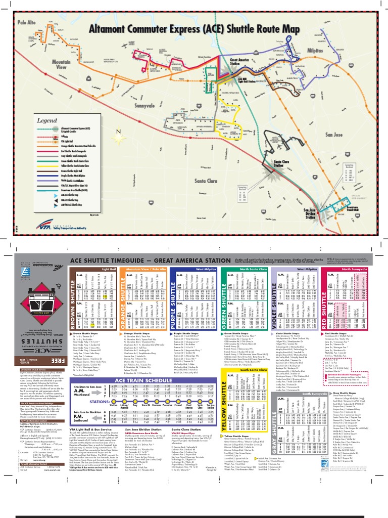 VTA ACE Shuttle Maps and Timetables | PDF | Companies Of The United ...