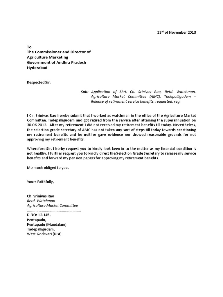 Letter To The The Commissioner | PDF