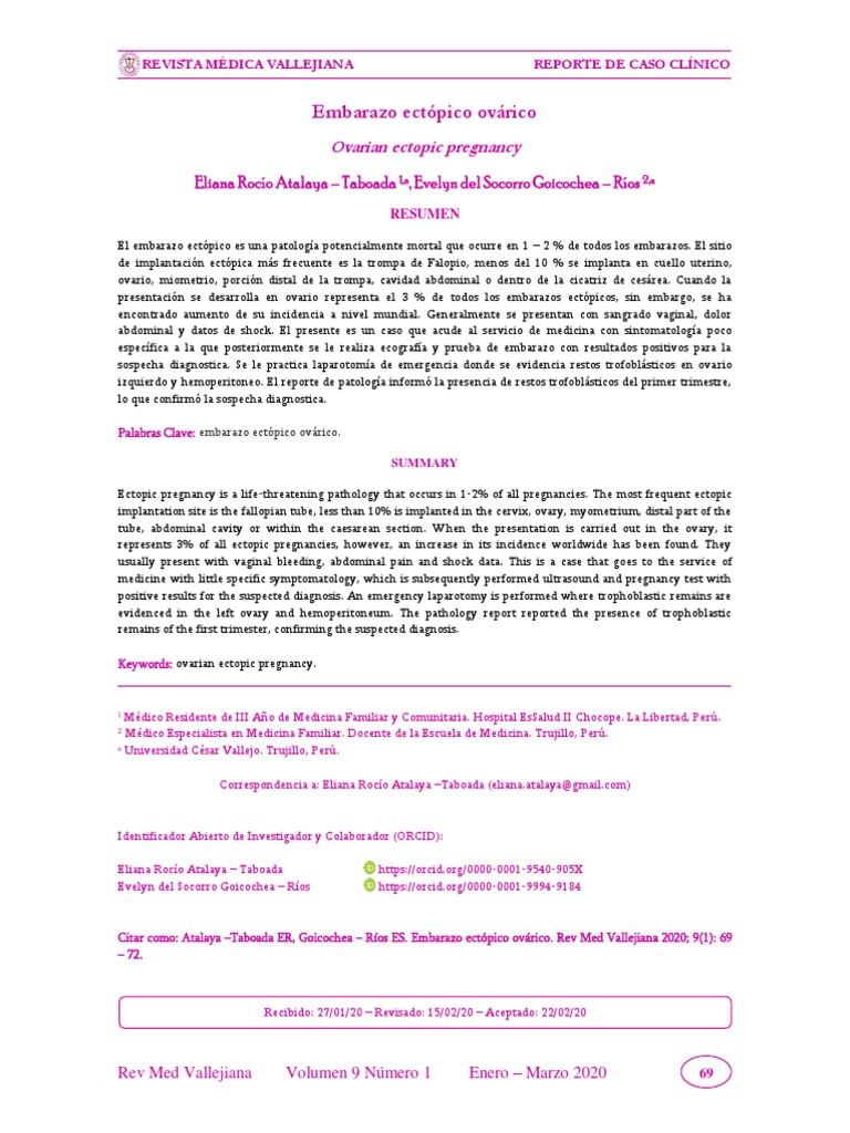 Embarazo Ectópico Ovárico | PDF | La salud de la mujer | Medicina