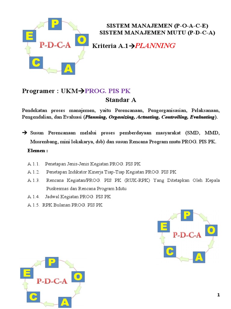 Poace Pdca Surveilans PKM Riam Durian | PDF